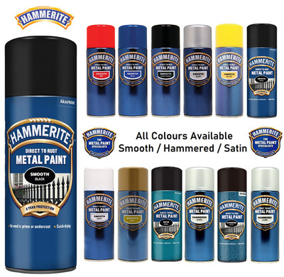 Hammerite Spray Paint Direct To Rust Aerosol Quick Drying Metal 400ML ...