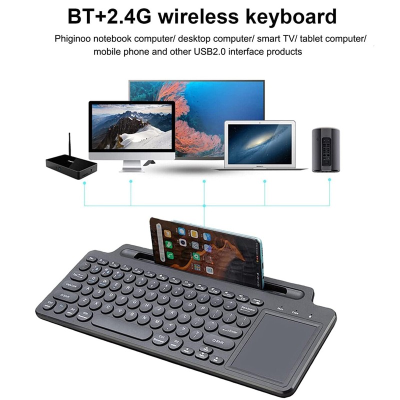 Mini Bluetooth Wireless Touch Keyboard Touchpad with Built-in Trackpad ...
