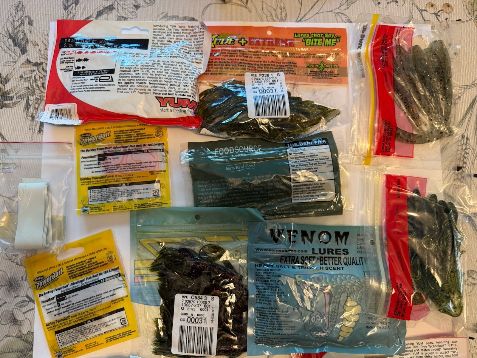Lot Of Misc New Soft Bait Lures- Venom, Zoom, Mr Twister, Berkley and ...