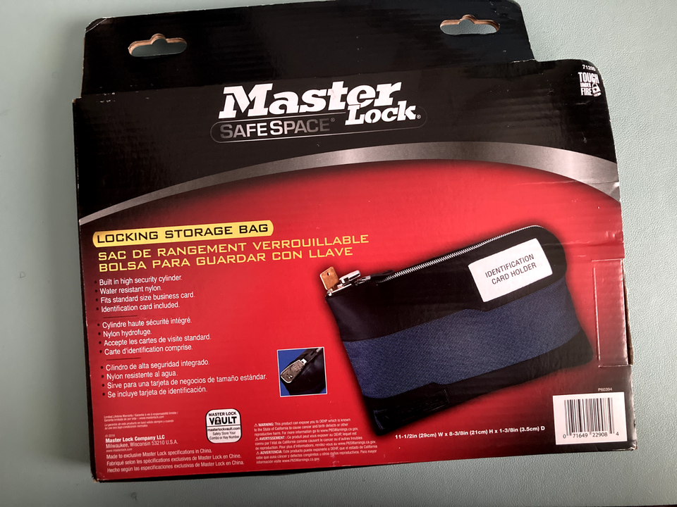 MASTER LOCK 7120D Locking Security Bag, 11-1/2x8-3/8x1-3/8 795871536849 ...
