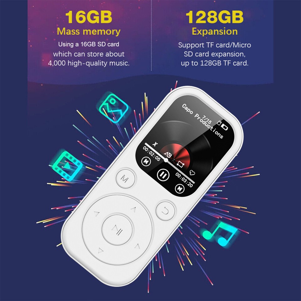 Support 128GB MP4/MP3 Bluetooth Lossless Music Player FM Radio Recorder ...