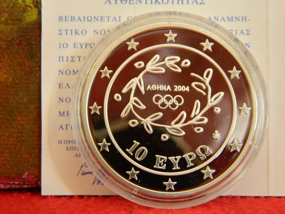 Greece, 2004, 10 Euro Coin, Silver, Proof, Athens Olympic Games, Horse ...