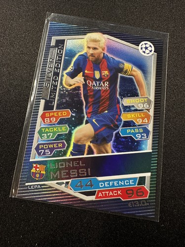 2016-17 UEFA Topps Match Attax Lionel Messi Silver Limited Edition CL ...