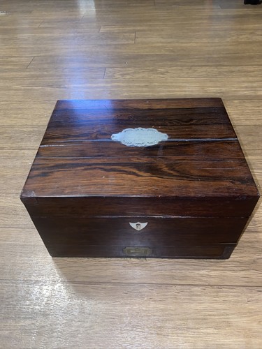 ANTIQUE 19C. WOODEN JEWELRY BOX - JJ MECHI LEADENHALL ST. LONDON. | eBay