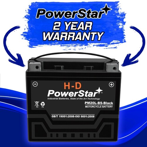 PowerStar 20L-BS Power Sports Battery for Indian Roadmaster Classic ...