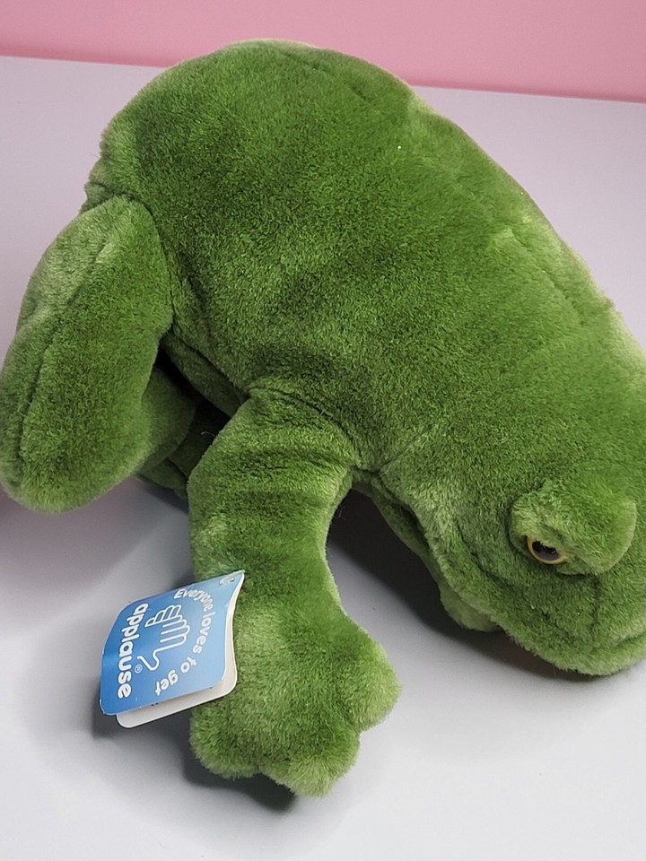 Applause Russ Berrie Green Frog Hand Puppet Realistic Ribbit Sound ...