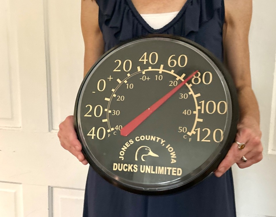 Vtg DUCKS UNLIMITED Round Wall Thermometer Sign Hunting Fishing Jones ...