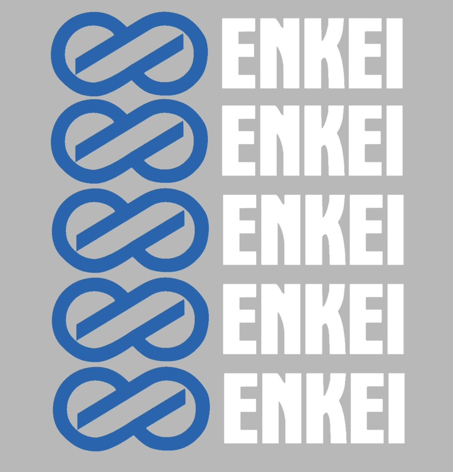 5 Enkei Logo Vinyl Decals Stickers for Spokes of Wheels Rims Blue/white ...