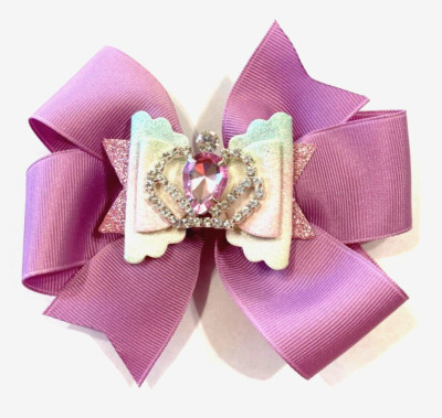 Beautiful lavender bow with additional faux leather bow with jeweled ...