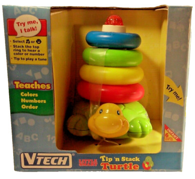 NEW - VTECH - LITTLE SMART - TIP 'N STACK TURTLE - 6 MONTHS & UP -EARLY ...