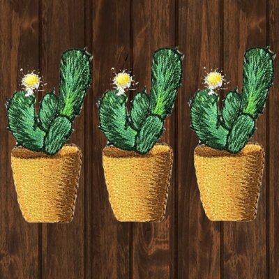 Cactus Embroidered Patch — 3-Pack — Iron On | eBay
