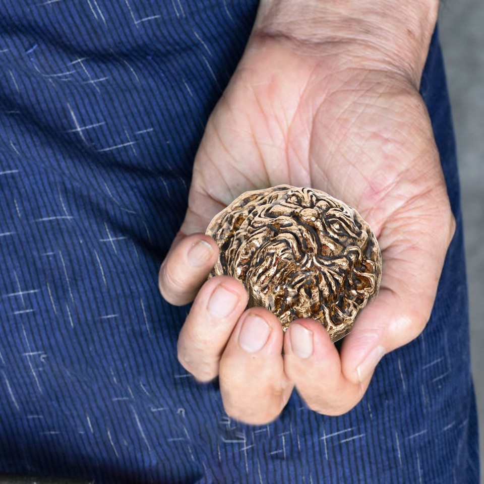 Chinese Style Walnut Hand Exercise Walnut Brass Carved Walnut Chinese ...