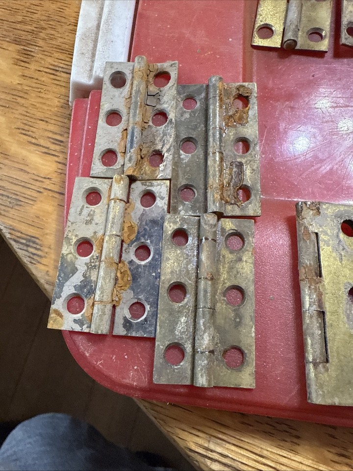 38 Antique Vintage Cabinet Door Hinges Narrow Classic Solid Brass Big ...