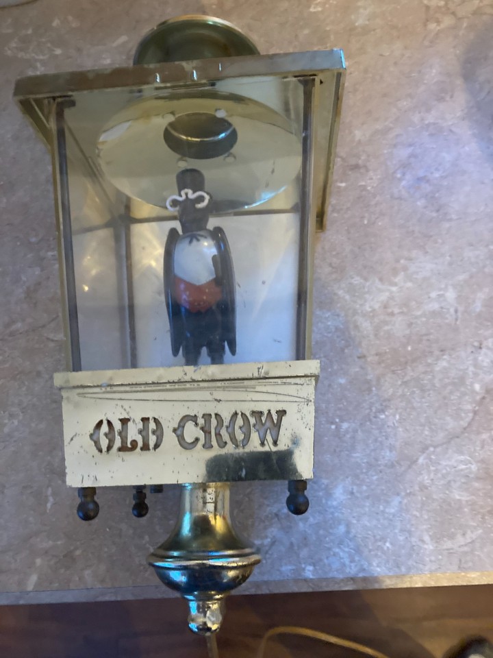 Old Crow Whiskey Lamp Post Light Vintage RARE Breweriana Bar Works ...