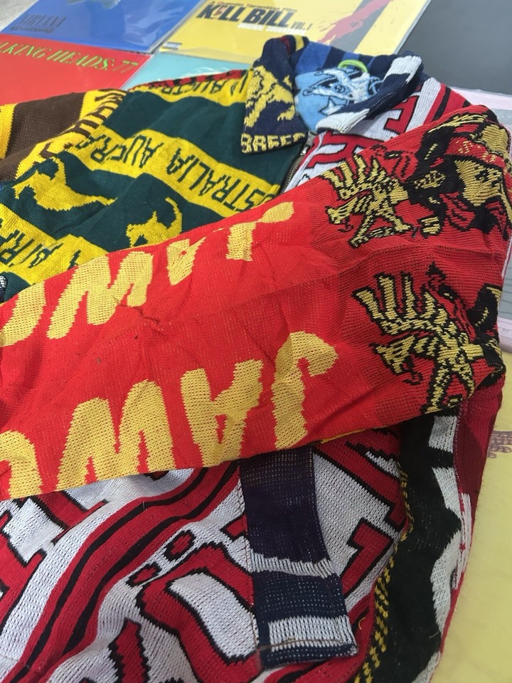 Handmade Famous Football Team Scarf Bomber Jacket Quilted Size XL | eBay