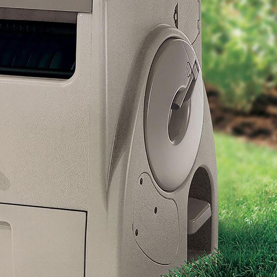 Suncast 100 ft. POWERWIND® Auto Power Rewind Hose Reel, Light Taupe | eBay