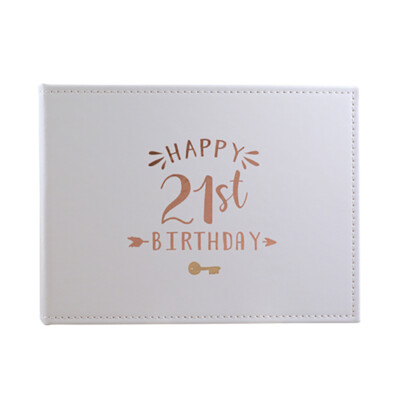 21St Guest Book Rose Gold Text Novelty Birthday Signing Decor Notepad ...