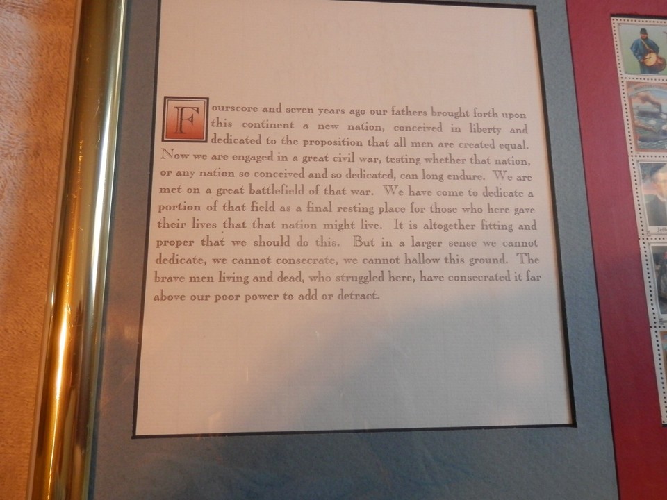 Framed Civil War Stamp Collection w/Words by Abraham Lincoln | eBay