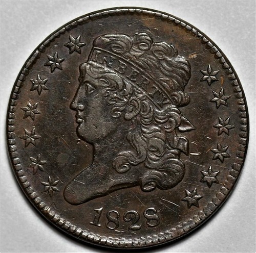 1828 Classic Head Half Cent - 13 Stars - US 1/2c Copper Coin | eBay