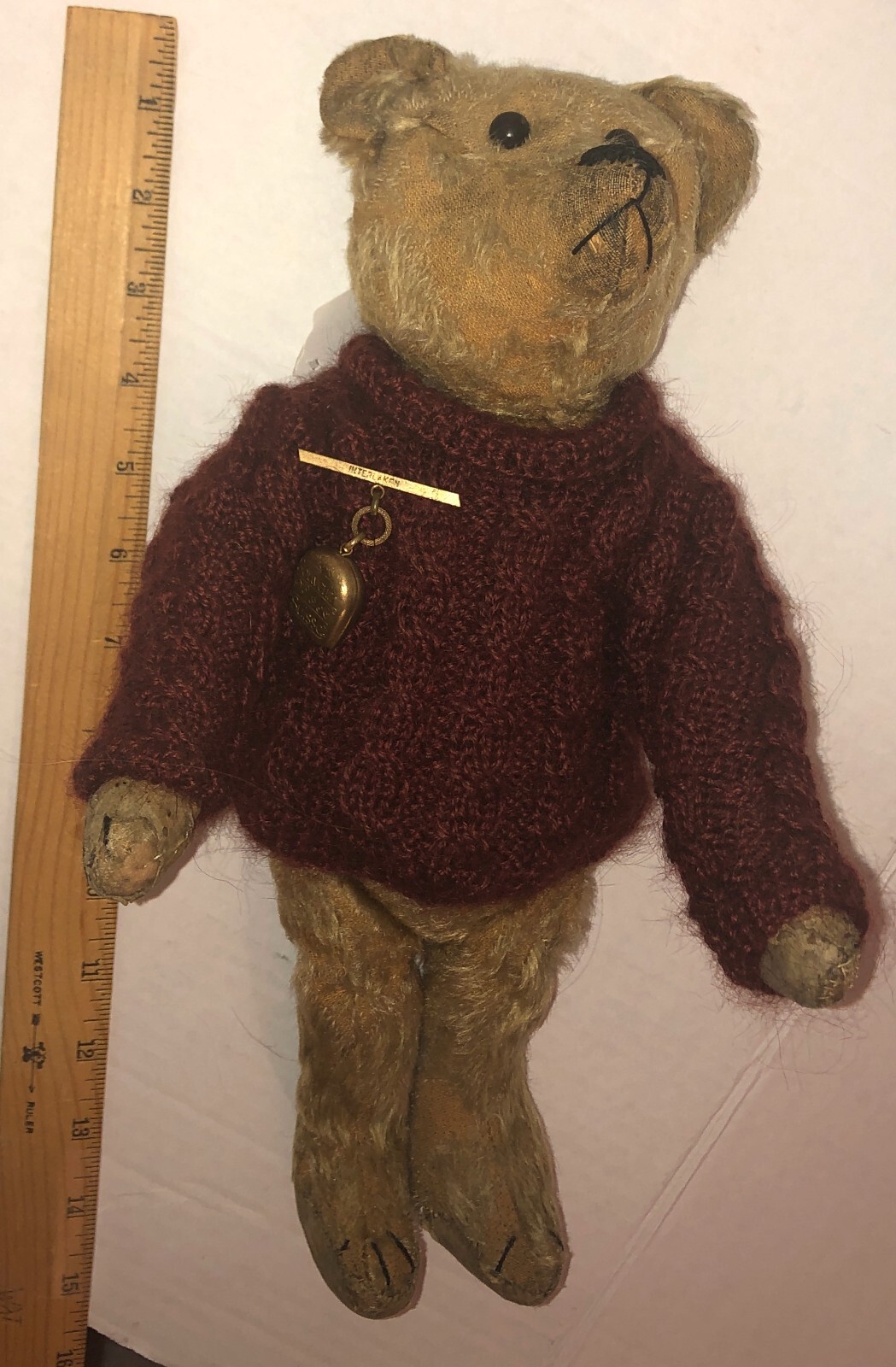 ANTIQUE Very Old Teddy Bear Arthur From English Museum. Sweet-faced ...