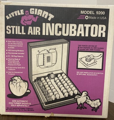 LITTLE GIANT STILL AIR EGG INCUBATOR ITEM #9200 In Original Box | eBay