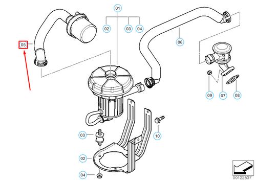 BMW 7 E65 Tuyau d'aspiration de pompe des missions 11727519650 7519650 ...