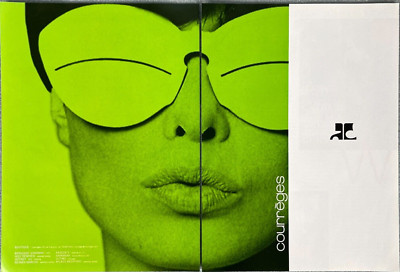 2001 Original Vogue Magazine Print Ad Courreges Bright Green Pop Art | eBay