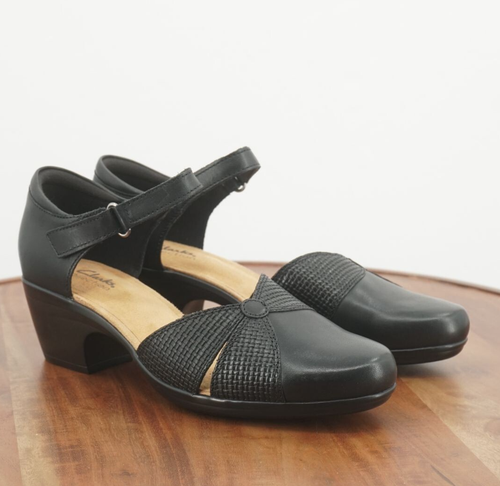 Clarks Collection Womens Emily Rae Closed Toe Sandals Size 10 W Black ...