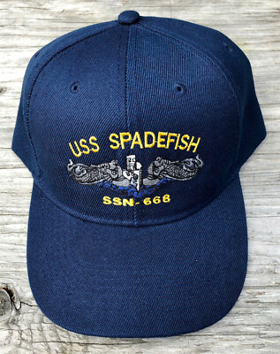 USS Spadefish SSN-668 Ball Cap Embroidered Submarine Dolphins Veteran ...