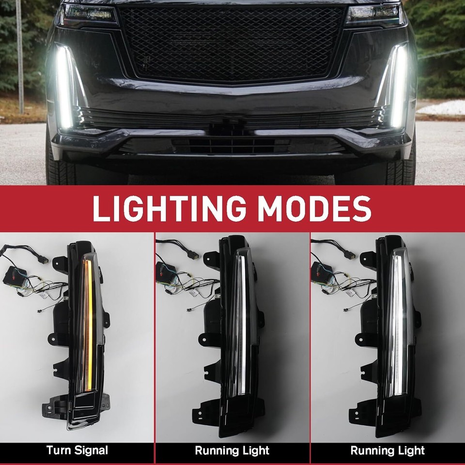 LED DRL Fog Light Right Passenger For 2022 2021 2023 Cadillac Escalade ...