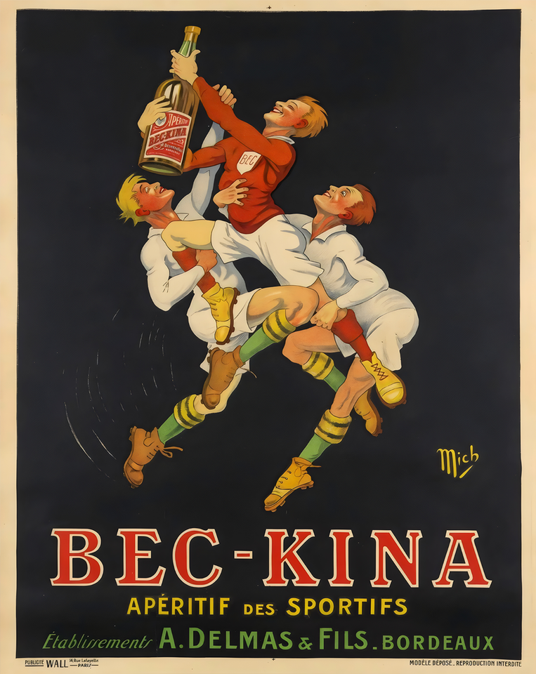 Bec-Kina Aperitif French Sports Poster Wall Art - 12X16/16X20/18X24 ...