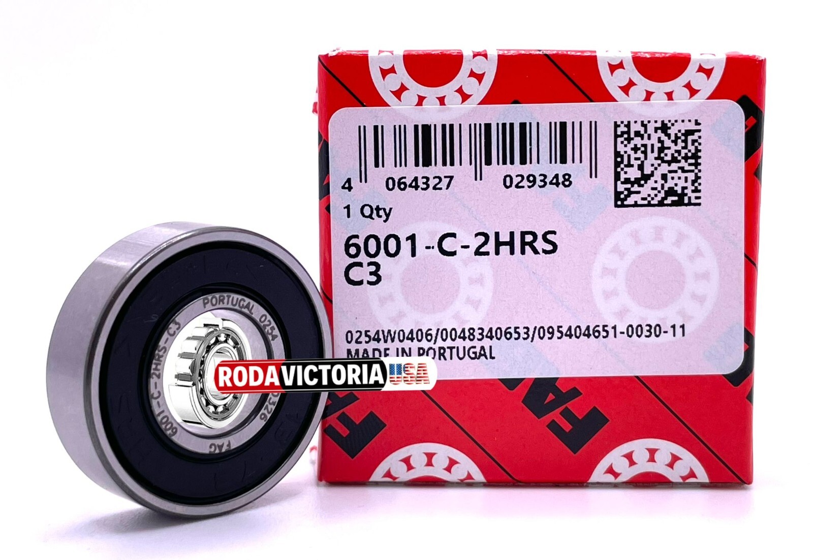 FAG 6001 C 2HRS C3 Deep Groove Ball Bearing, Rubber Sealed 6001-2RS ...