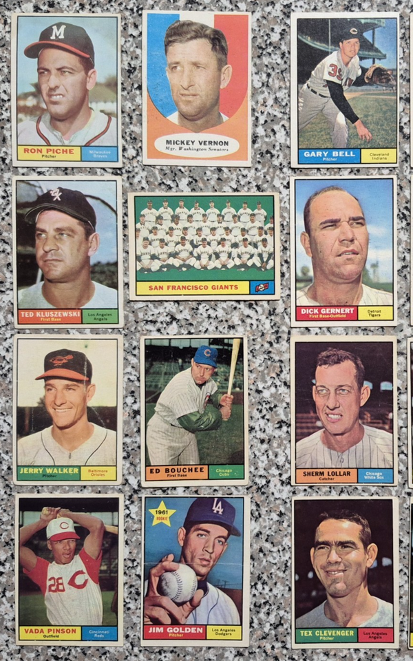 Topps Baseball Sports Trading MLB Card 19 Card Lot Old Vintage 1961 No ...