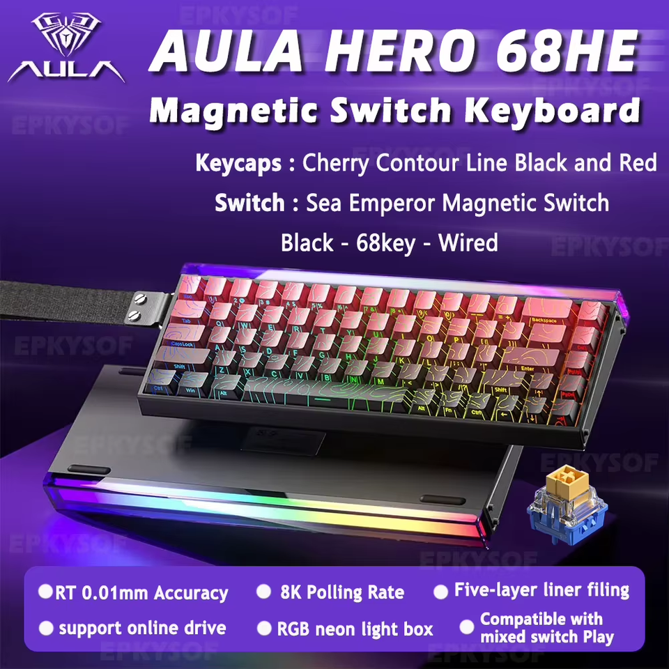 HERO 68HE Magnetic Switch Keyboard RGB Gaming Mechanical Keyboard Rapid ...
