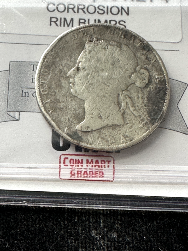 1898 Coin Mart Graded Canadian, ¢50 Cent, **NET 4** Corrosion, Rim ...