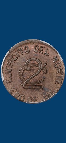 1915 2 Centavos EJERCITO DEL NORTE JALISCO REVOLUCION COPPER UNC MS 62 ...