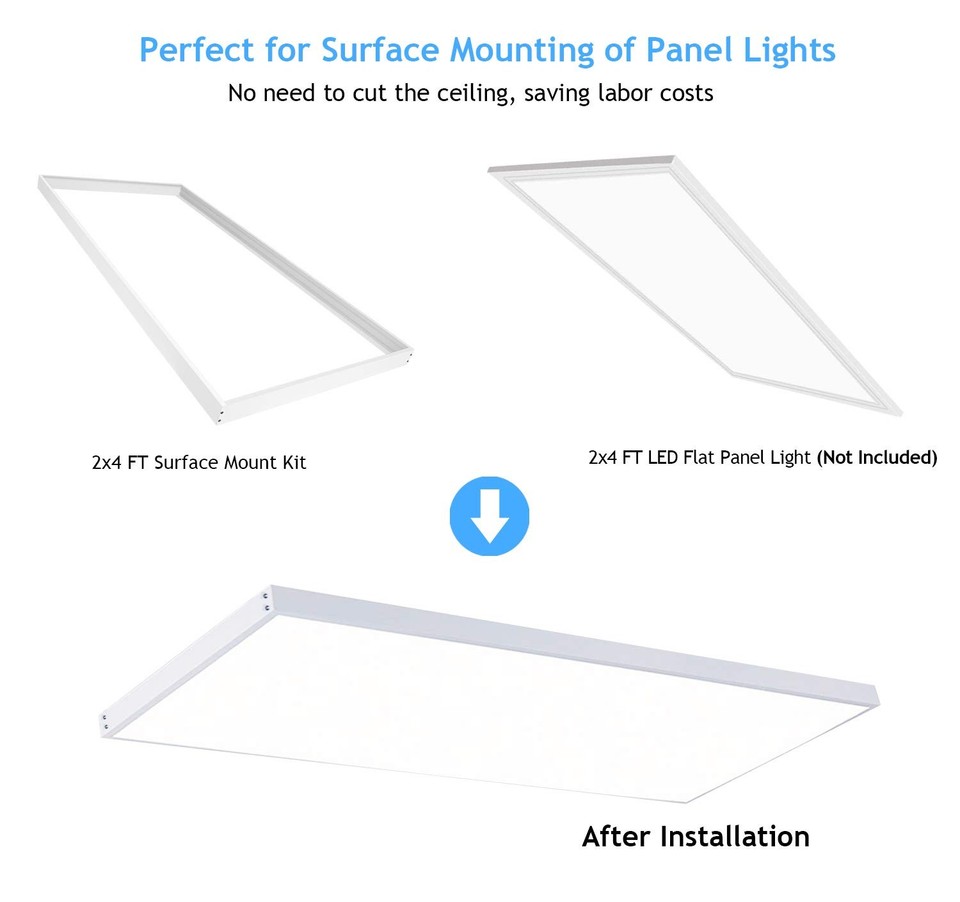 10 Pack 2x4 Surface Mount Kit Aluminum Frame for 2x4 LED Flat Panel Light, No... | eBay
