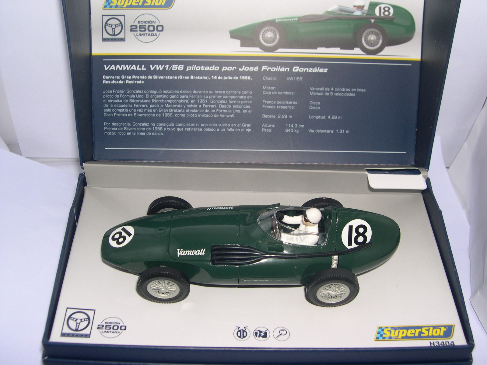 SUPERSLOT LEGENDS H3404A VANWALL VW/56 #18 J.FROILAN GONZALEZ ...