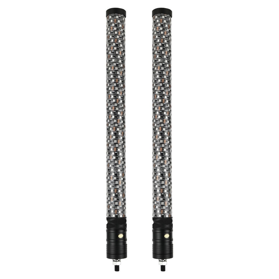 Pair Fat 2FT RGB Spiral Whip Lights Antenna For JEEP RAM GMC Ford Chevy ...