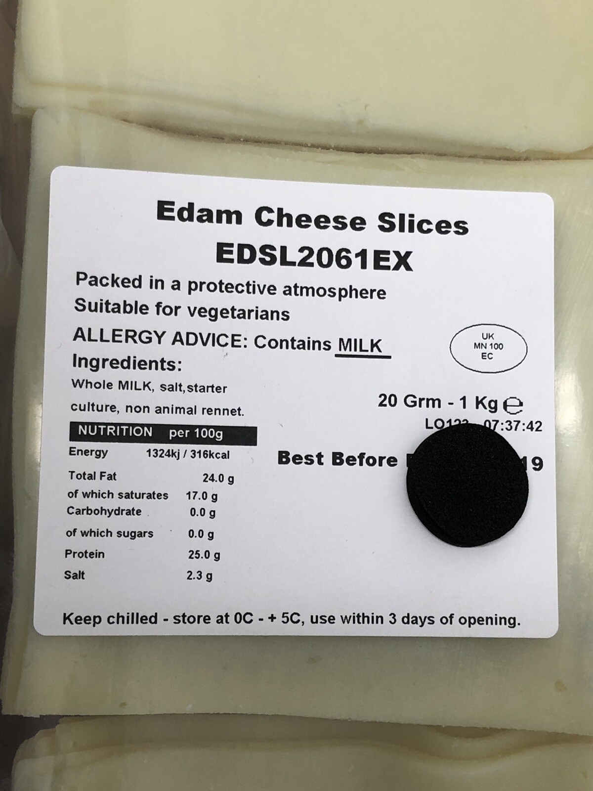 Sliced Edam Cheese 1kg Approx 60 Slices , From Holland | eBay UK