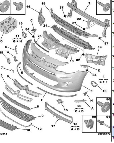 GENUINE CITROEN FRONT UPPER BUMPER TRIM PART NUMBER 9803500580 | eBay
