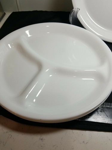 Corelle by Corning White 3-Section Divided Dinner Plate portion control ...