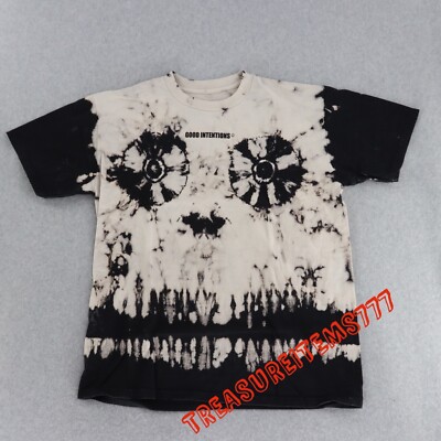 Good Intentions Nav Mens XO NEW T-Shirt Black Beige Tie Dye Skull Tour ...