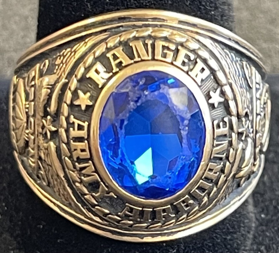 14K Solid Gold US Army Airborne Ranger Ring ...