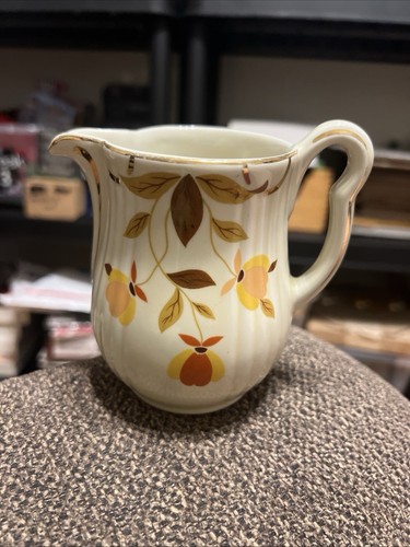 Vintage Hall Superior Kitchenware Creamer Autumn Leaf Floral M. Dunbar ...