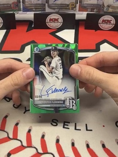 2025 Bowman Draft Cooper Flemming 1st Lava Green Auto /99 - Tampa Bay ...