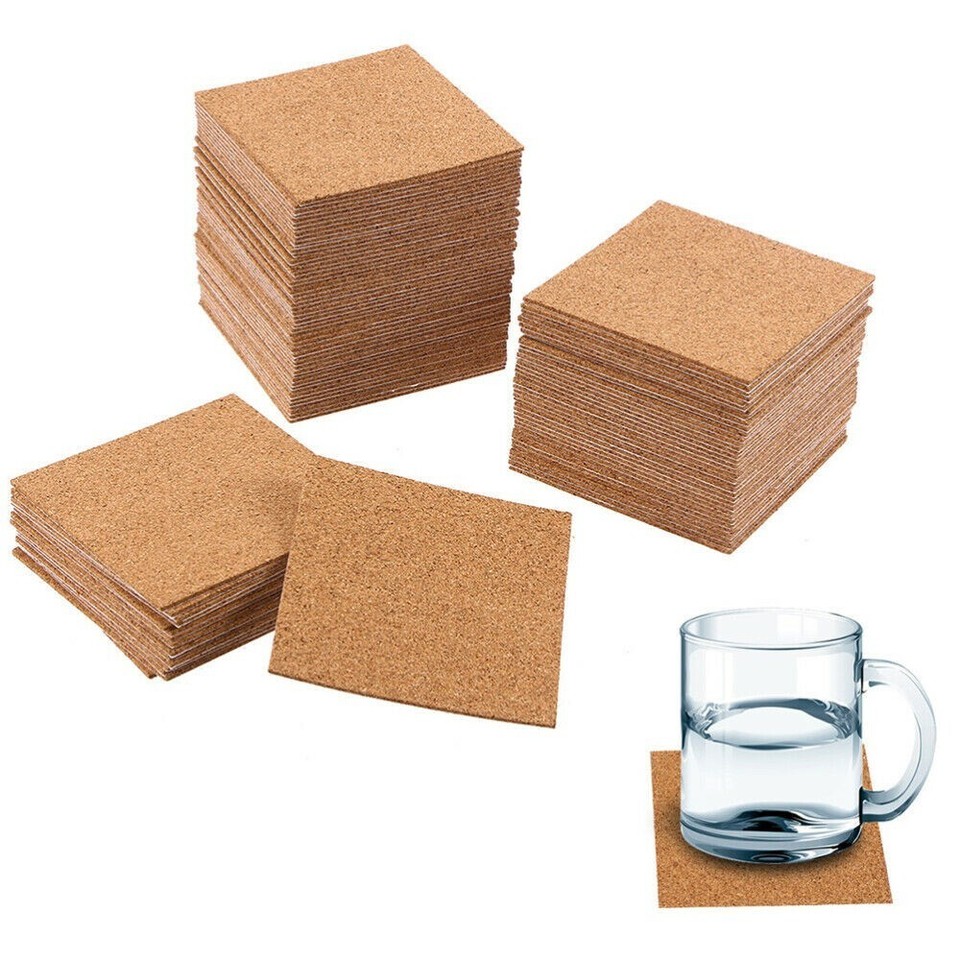 10 Pcs Cork Coasters Cork Mat Self-Adhesive DIY Backing Sheet For Home ...