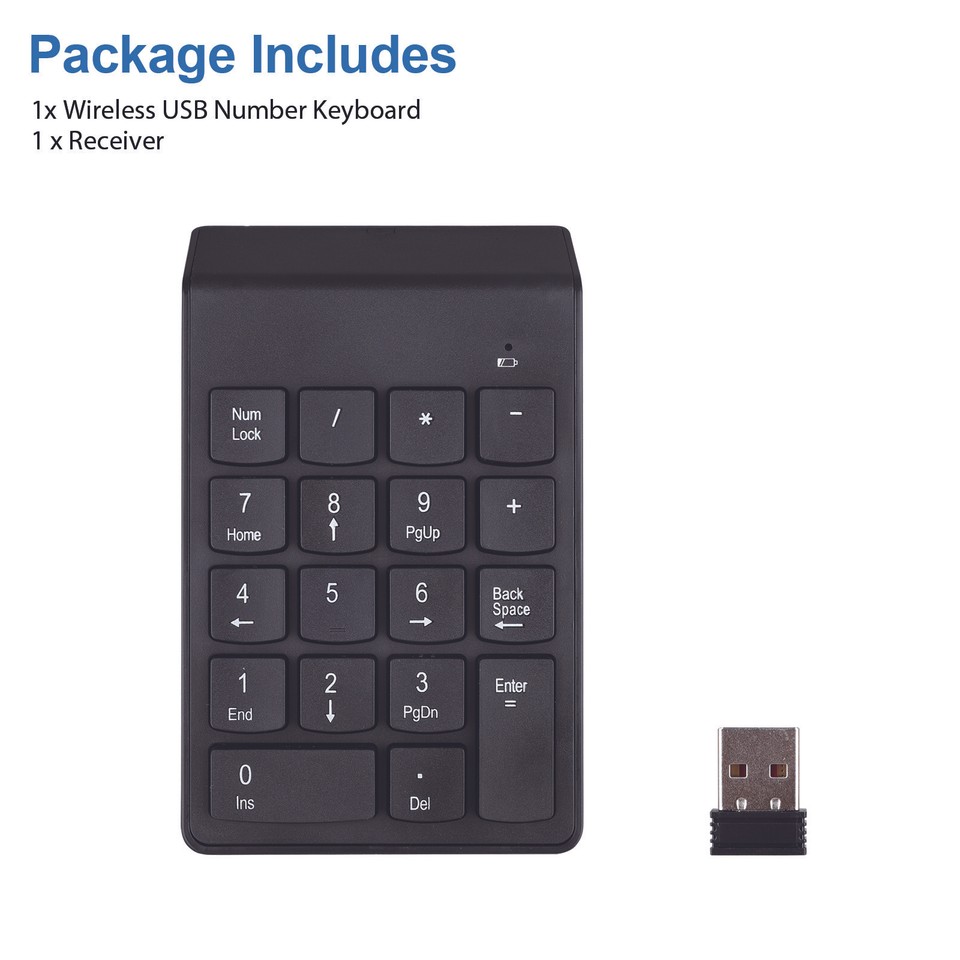 USB 2.4G Wireless Number Pad Numpad Numeric Keypad for Laptop Desktop ...