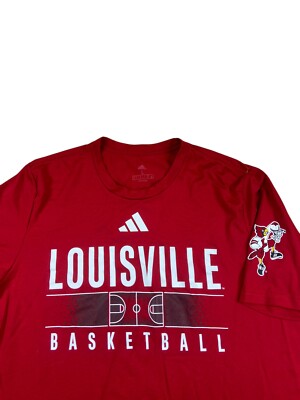 mens louisville cardinals Adidas Basketball Dunking Cardinal Bird Red T ...