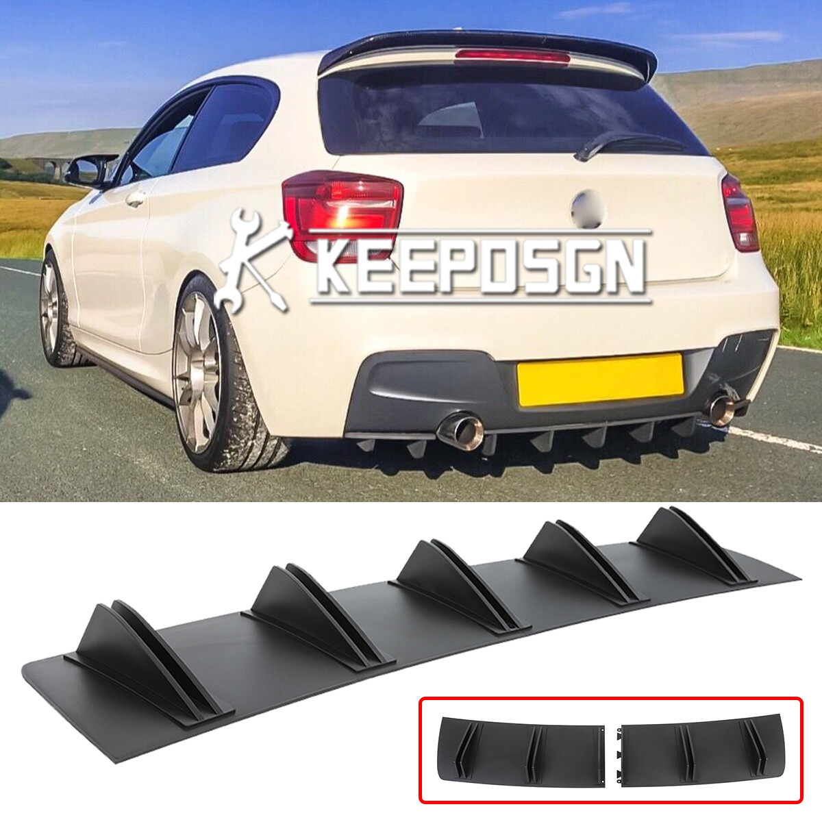 For 1 Series F40 F20 F21 M135i Rear Bumper Diffuser 10x Shark Fin ...